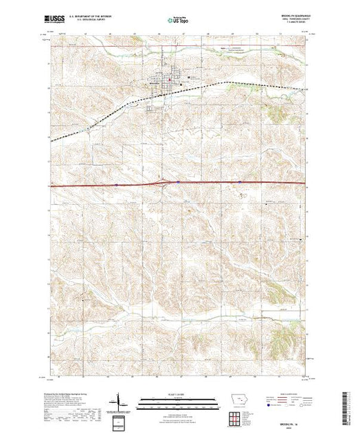 US Topo 7.5-minute map for Brooklyn IA – American Map Store