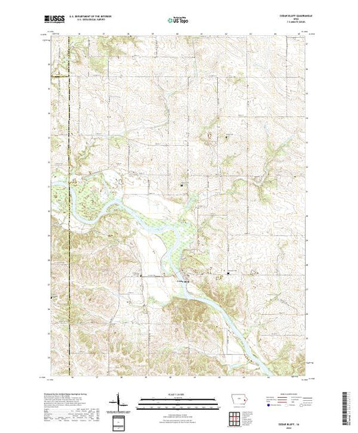 US Topo 7.5-minute map for Cedar Bluff IA – American Map Store