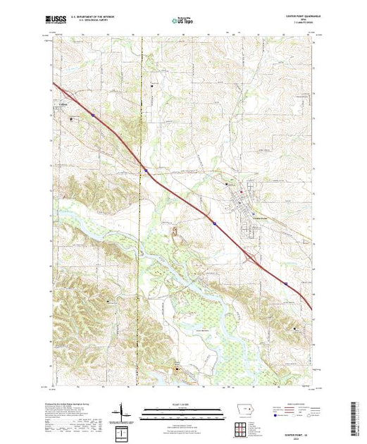 US Topo 7.5-minute map for Center Point IA – American Map Store