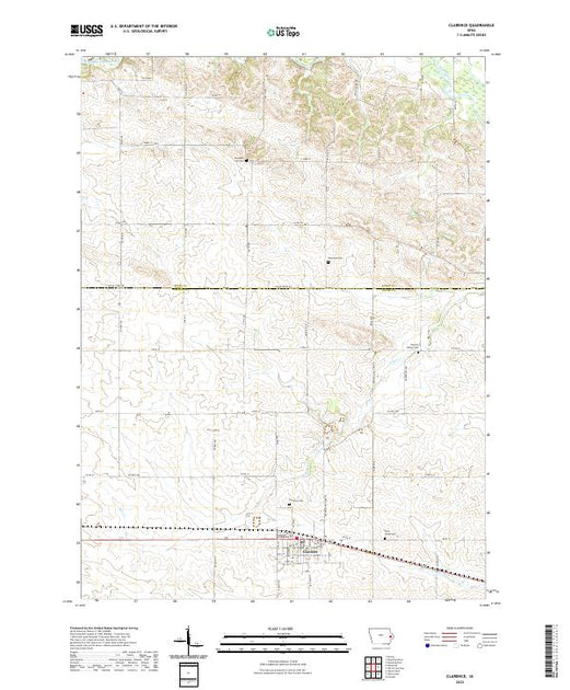 US Topo 7.5-minute map for Clarence IA – American Map Store