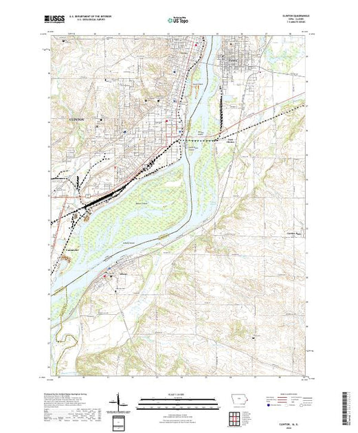 US Topo 7.5-minute map for Clinton IAIL – American Map Store