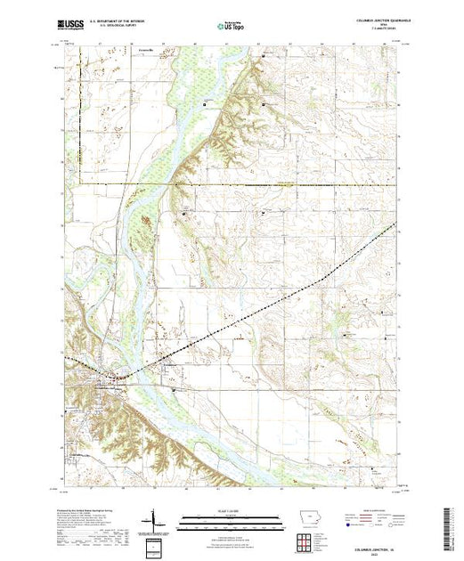 US Topo 7.5-minute map for Columbus Junction IA – American Map Store