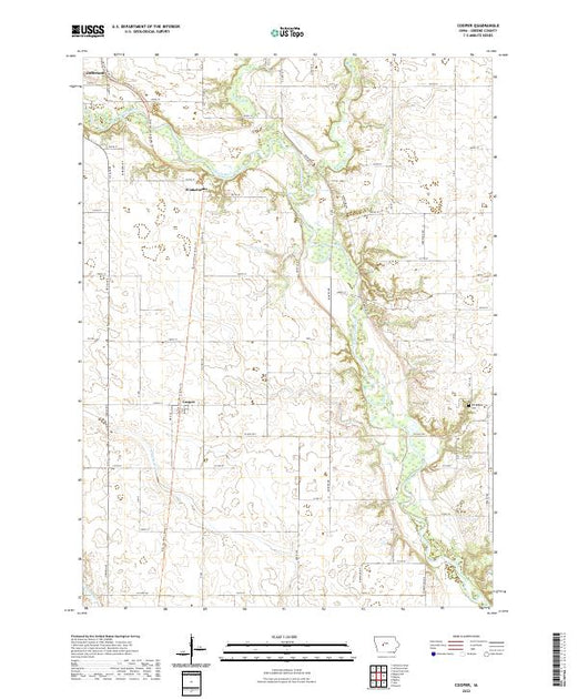 US Topo 7.5-minute map for Cooper IA – American Map Store