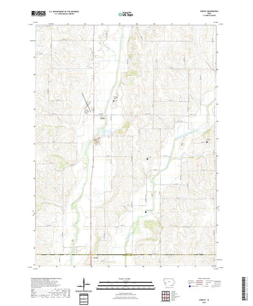 US Topo 7.5-minute map for Corley IA – American Map Store