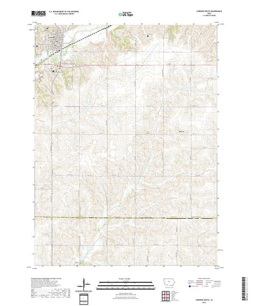 US Topo 7.5-minute map for Corning South IA – American Map Store