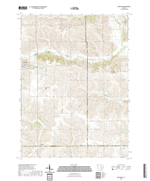 US Topo 7.5-minute map for Deep River IA – American Map Store