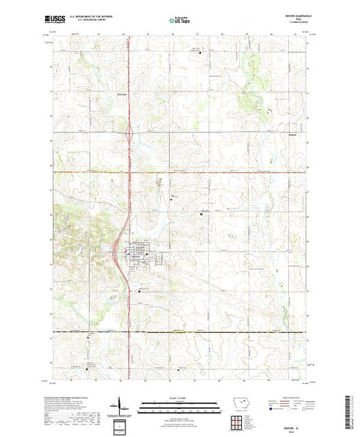 US Topo 7.5-minute map for Denver IA – American Map Store