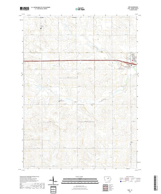 US Topo 7.5-minute map for Dike IA – American Map Store