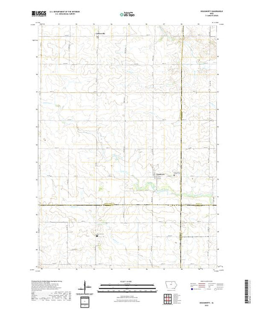 US Topo 7.5-minute map for Dougherty IA – American Map Store