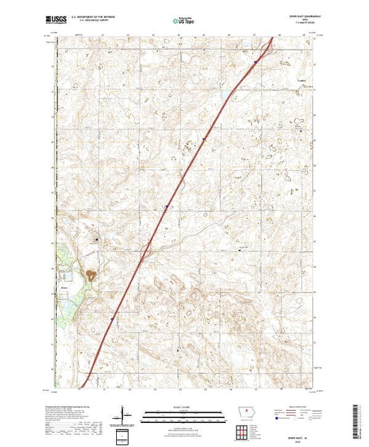 US Topo 7.5-minute map for Dows East IA – American Map Store