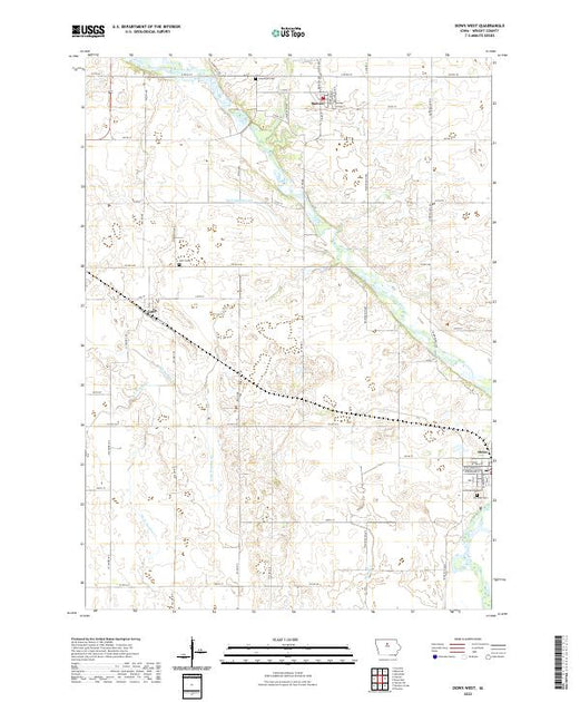 US Topo 7.5-minute map for Dows West IA – American Map Store