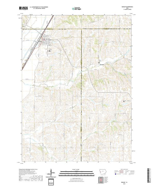 US Topo 7.5-minute map for Dunlap IA – American Map Store