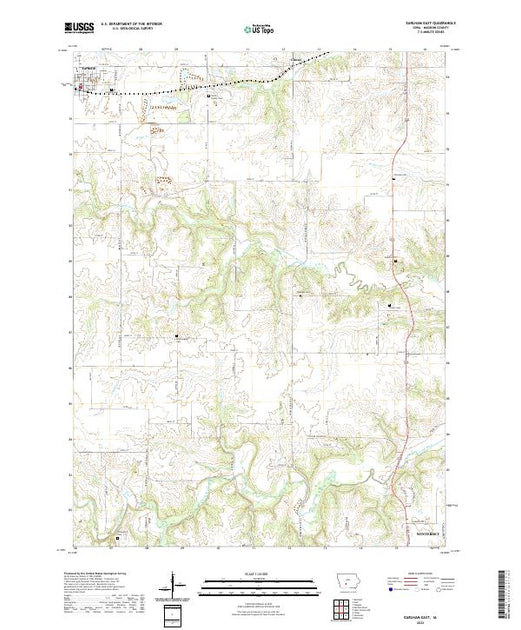 US Topo 7.5-minute map for Earlham East IA – American Map Store