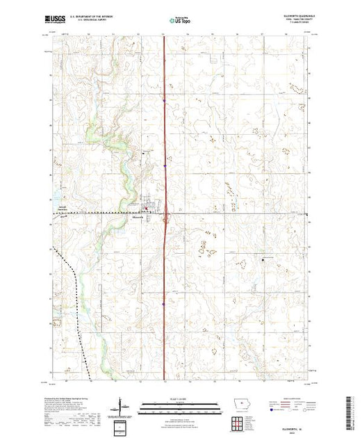 US Topo 7.5-minute map for Ellsworth IA – American Map Store
