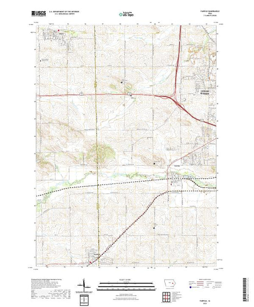 US Topo 7.5-minute map for Fairfax IA – American Map Store