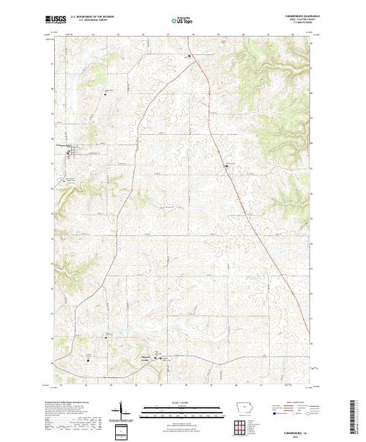 US Topo 7.5-minute map for Farmersburg IA – American Map Store