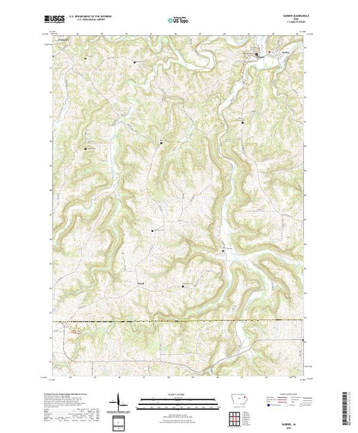 US Topo 7.5-minute map for Garber IA – American Map Store