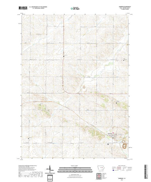 US Topo 7.5-minute map for Garrison IA – American Map Store