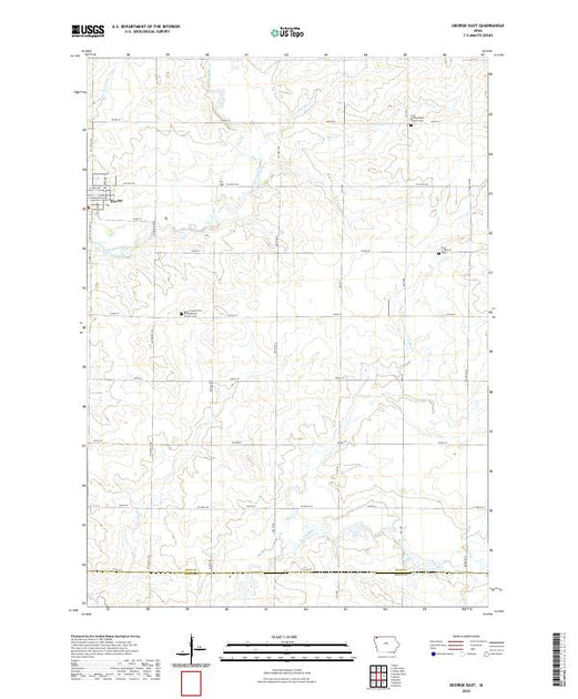 US Topo 7.5-minute map for George East IA – American Map Store