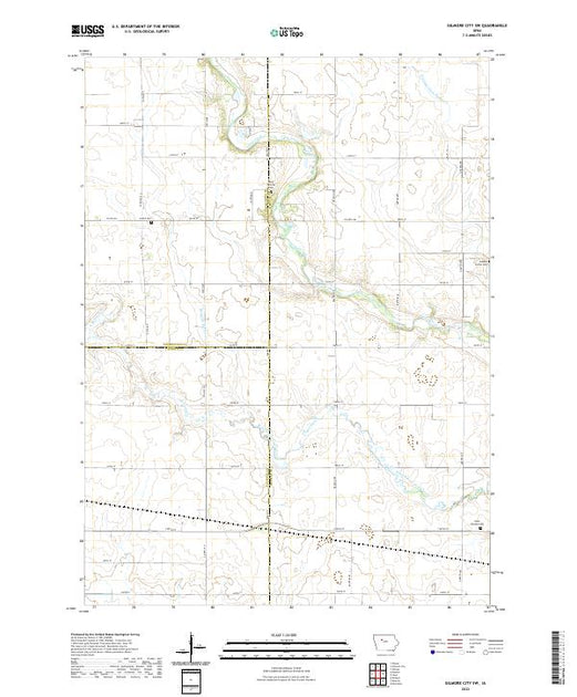 US Topo 7.5-minute map for Gilmore City SW IA – American Map Store