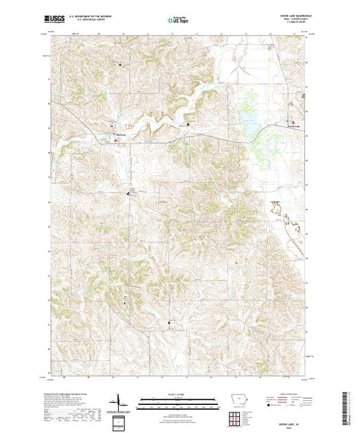 US Topo 7.5-minute map for Goose Lake IA – American Map Store