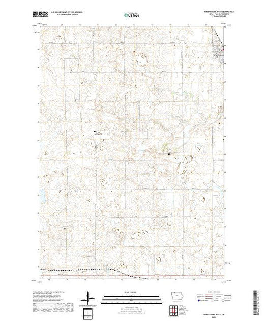 US Topo 7.5-minute map for Graettinger West IA – American Map Store