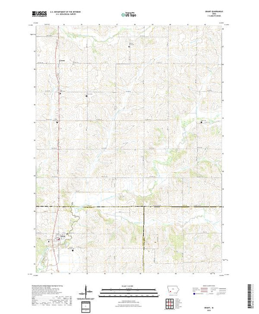 US Topo 7.5-minute map for Grant IA – American Map Store