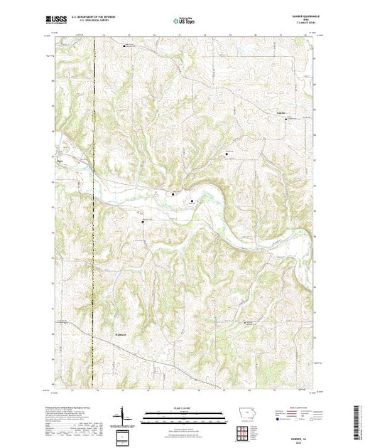 US Topo 7.5-minute map for Gunder IA – American Map Store