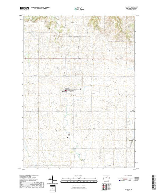 US Topo 7.5-minute map for Hawkeye IA – American Map Store