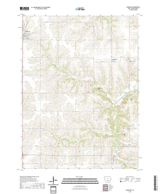 US Topo 7.5-minute map for Humeston IA – American Map Store