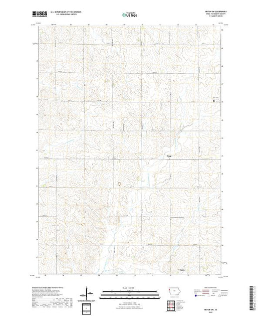US Topo 7.5-minute map for Ireton SW IA – American Map Store