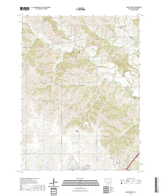 US Topo 7.5-minute map for Lamoni North IA – American Map Store