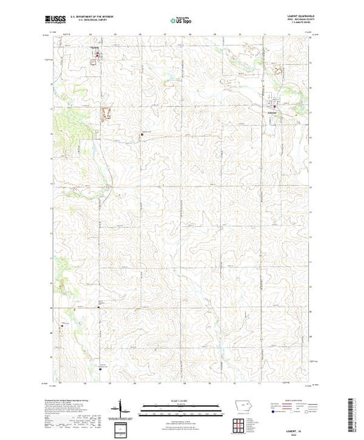 US Topo 7.5-minute map for Lamont IA – American Map Store