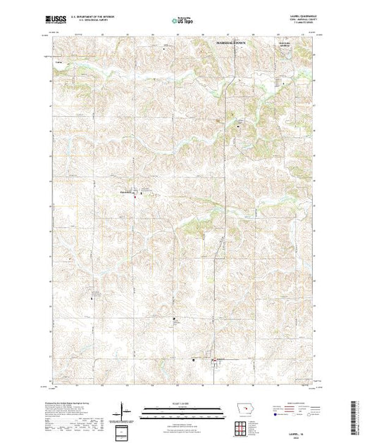 US Topo 7.5-minute map for Laurel IA – American Map Store