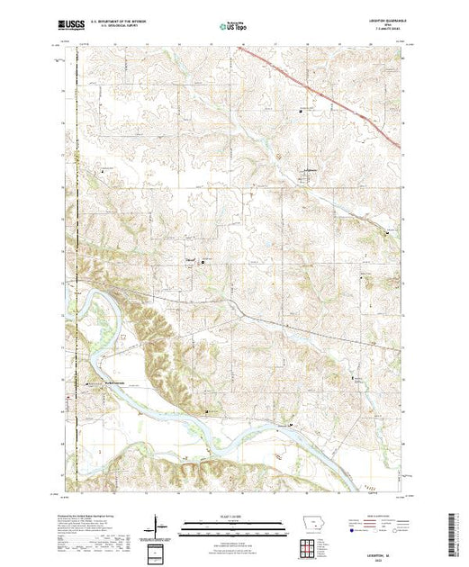 US Topo 7.5-minute map for Leighton IA – American Map Store
