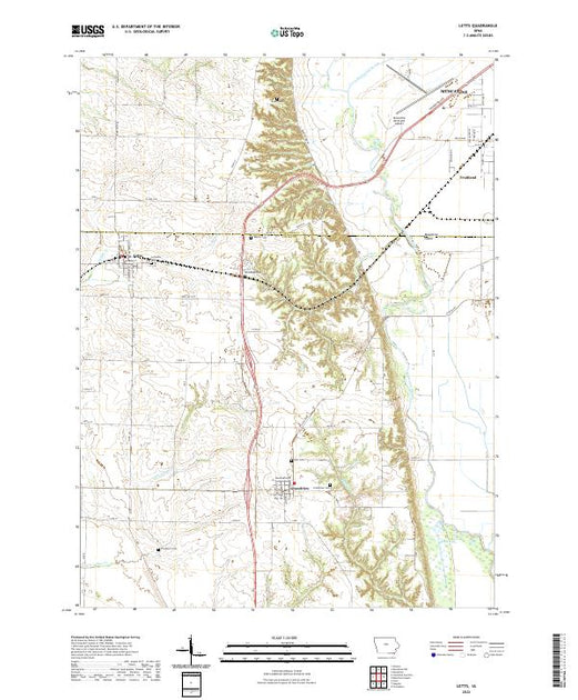 US Topo 7.5-minute map for Letts IA – American Map Store