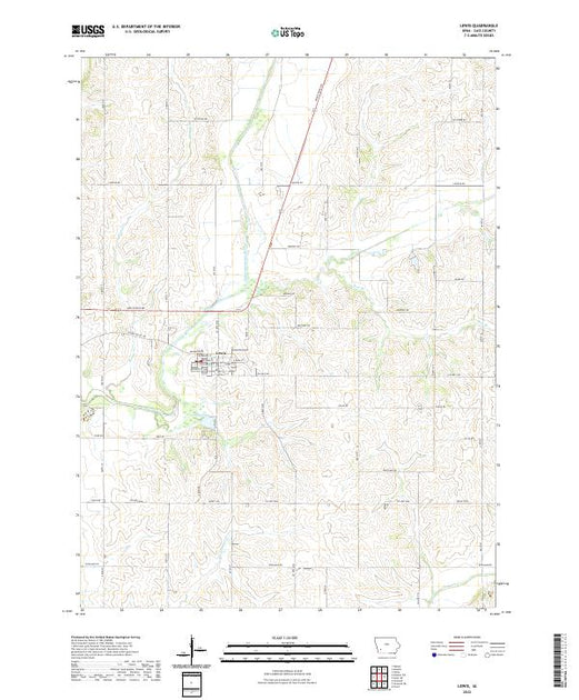 US Topo 7.5-minute map for Lewis IA – American Map Store