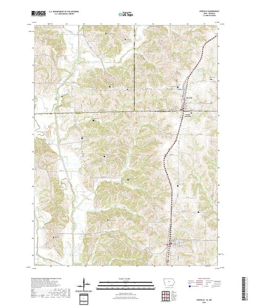US Topo 7.5-minute map for Lineville IAMO – American Map Store