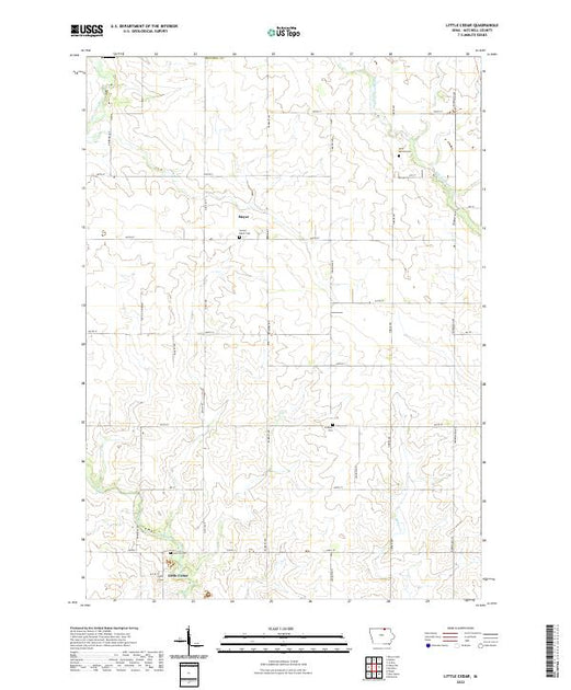 US Topo 7.5-minute map for Little Cedar IA – American Map Store