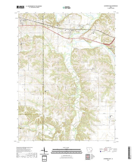 US Topo 7.5-minute map for Lockridge East IA – American Map Store