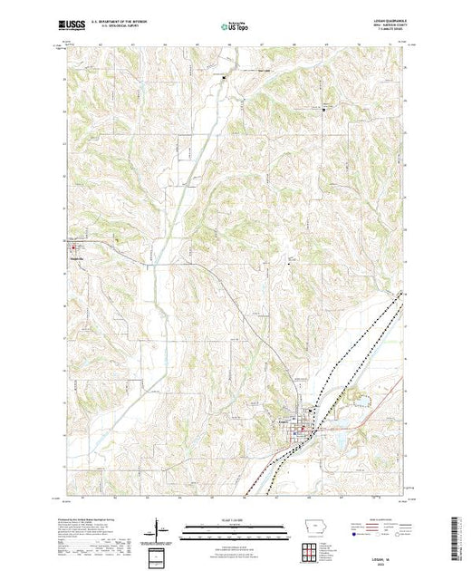 US Topo 7.5-minute map for Logan IA – American Map Store
