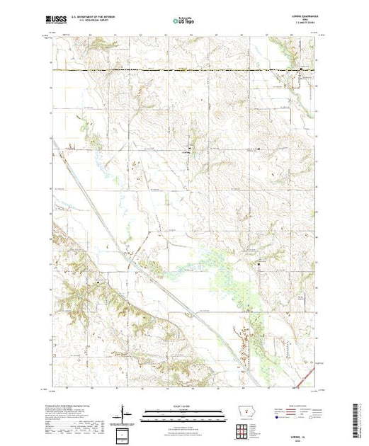 US Topo 7.5-minute map for Loring IA – American Map Store