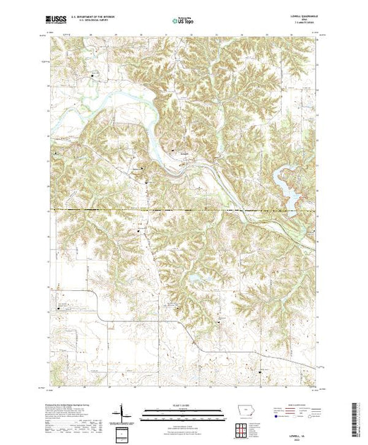 US Topo 7.5-minute map for Lowell IA – American Map Store