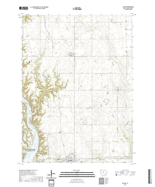 US Topo 7.5-minute map for Luther IA – American Map Store