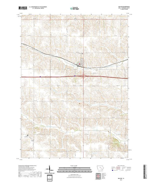 US Topo 7.5-minute map for Malcom IA – American Map Store