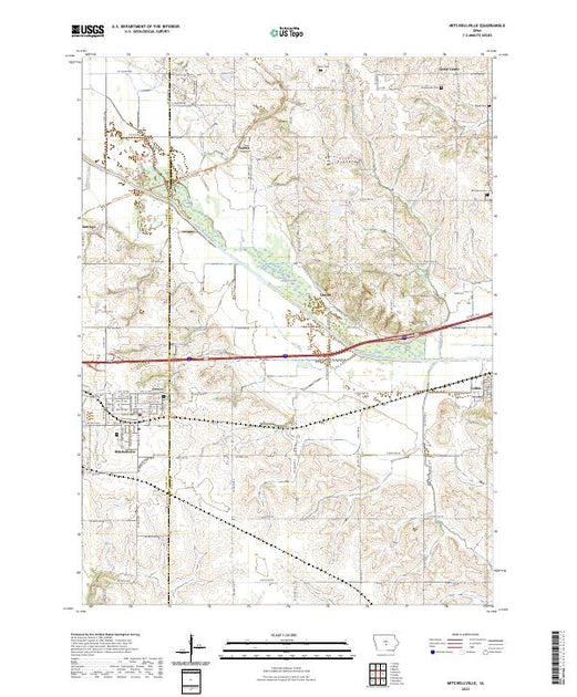 US Topo 7.5-minute map for Mitchellville IA – American Map Store