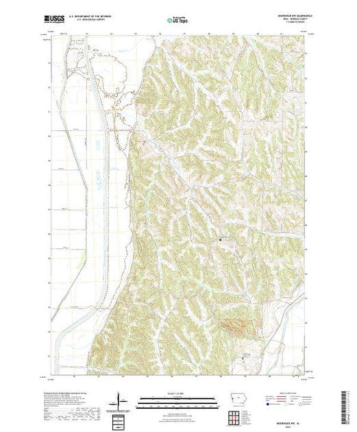 US Topo 7.5-minute map for Moorhead NW IA – American Map Store