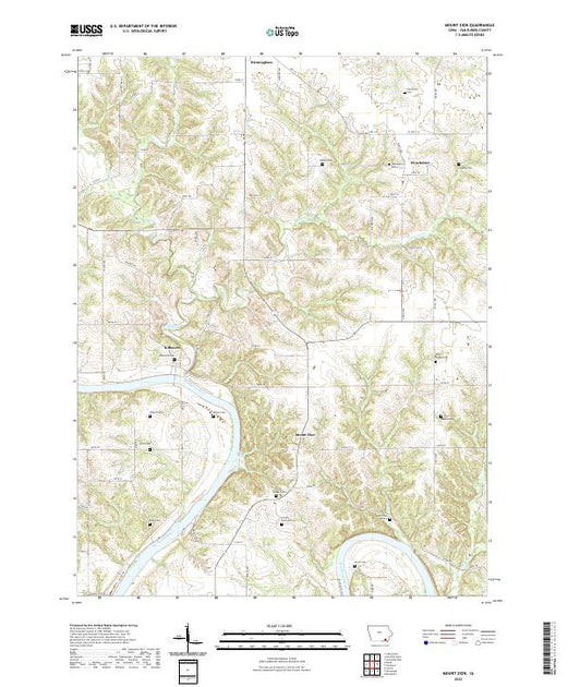 US Topo 7.5-minute map for Mount Zion IA – American Map Store