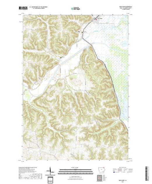 US Topo 7.5-minute map for New Albin IA – American Map Store