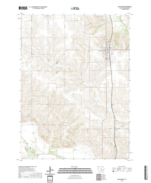US Topo 7.5-minute map for New Sharon IA – American Map Store